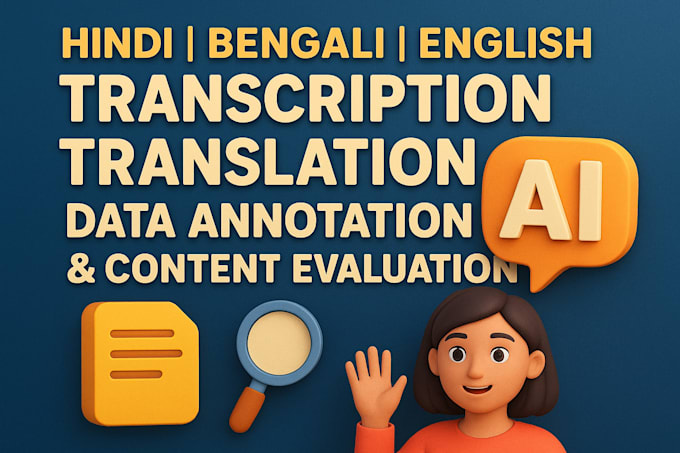 Transcrição profissional, anotação de dados, rotulagem de dados ...