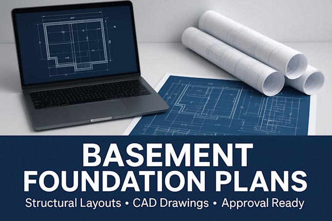 Design basement foundation plan with structural layouts, footing and ...
