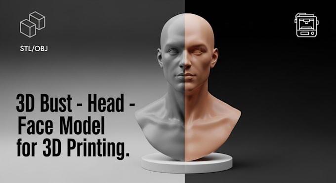 Design 3d bust, head, sculpture, face or body model in blender for 3d ...