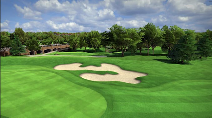 Remodel golf simulator,3d rendering, golf course render,gym design ...