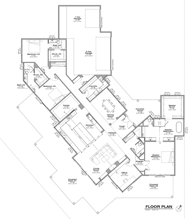 Design and draft 2d and 3d floor plans, sections, elevations, roof,site ...
