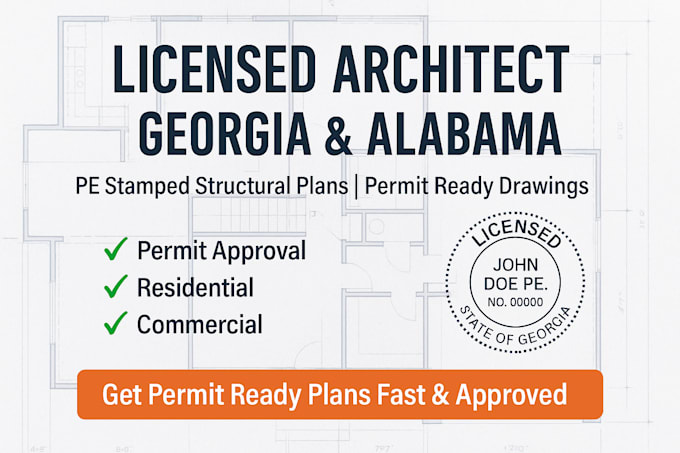 Licensed architect georgia and alabama pe stamped structural plans for ...