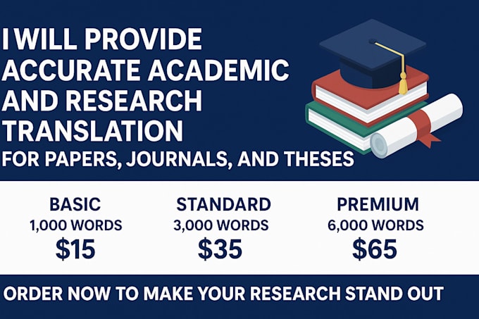 Provide accurate academic and research translation for papers, journals ...