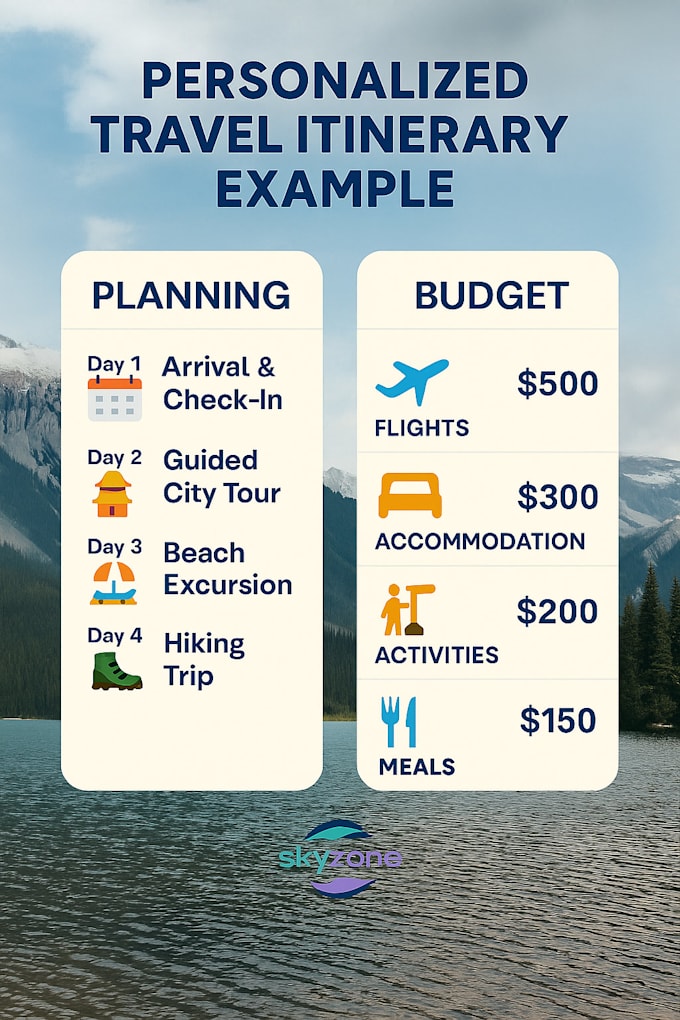 Plan your personalized travel itinerary with budget, activities and ...