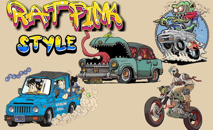 Draw rat fink style hot rod cartoon, lowbrow art, and kustom kulture ...
