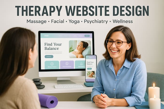 Create therapy website design for massage facial, psychiatric, yoga and ...