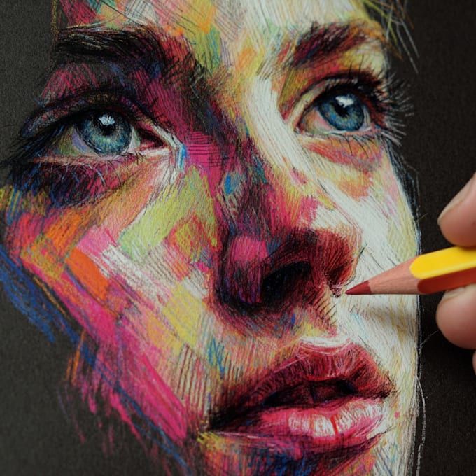 Draw abstract portrait art by Theodoranctu | Fiverr