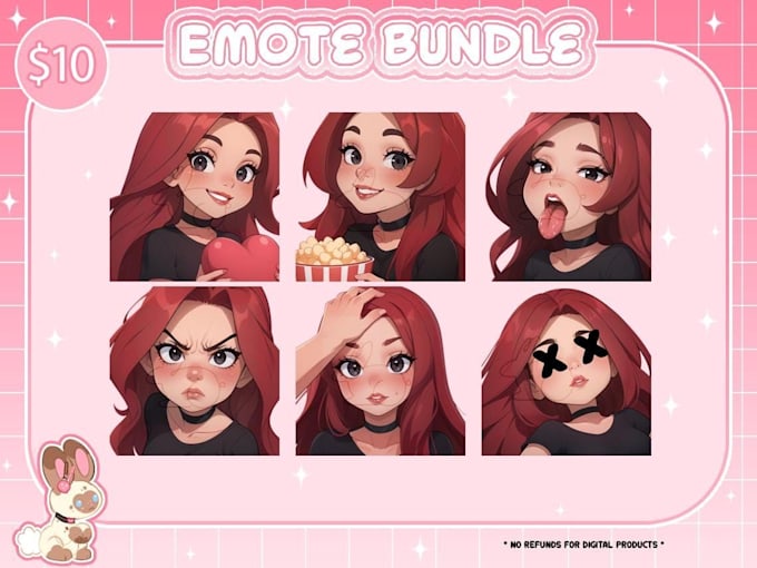 Design custom twitch funny emote, chibi emote, anime emote,mascot emote ...