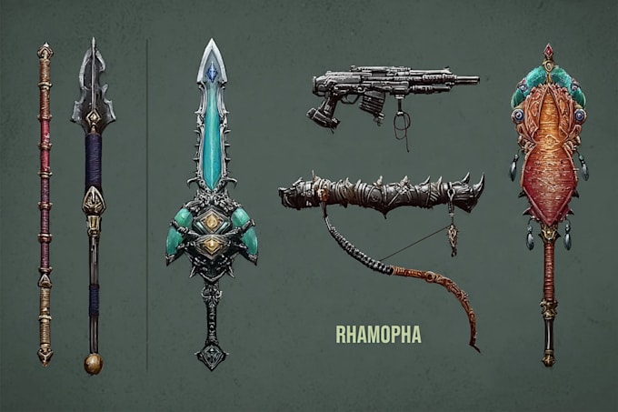 Draw fantasy dnd weapon art for your game by Shealynhil | Fiverr