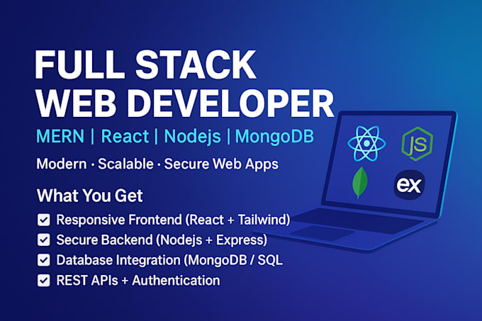 Be your full stack web developer using mern react and nodejs by Salma ...