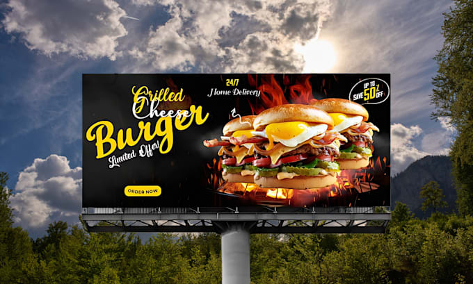 Design billboard signage, yard sign, food banner and backdrop for your ...
