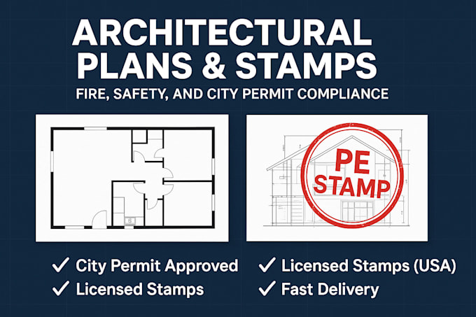 Review and edit architectural drawing with pe stamp for fire safety ...