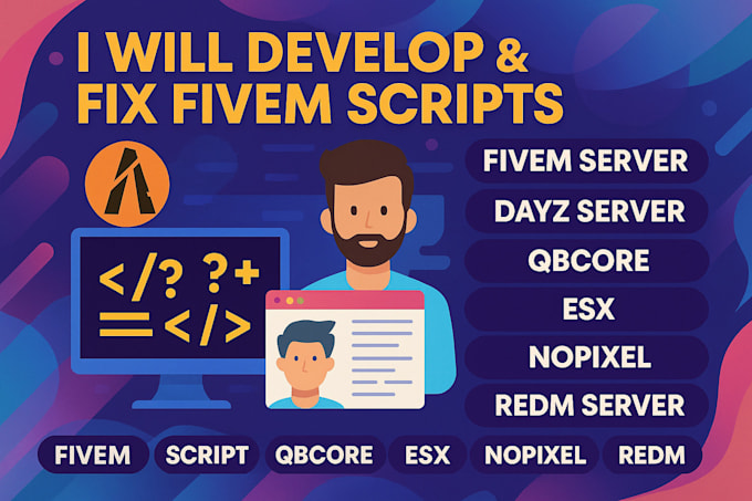 Develop fix customize fivem script qbcore esx redm roleplay server ...