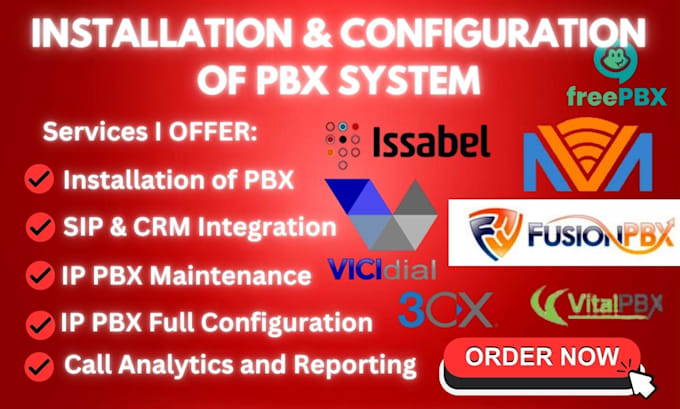 Install and setup vicidial, twilio, 3cx, magnus billing, fusionpbx ...