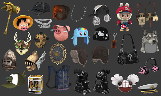 Design 3d roblox ugc accessories, roblox hair map, ugc model, roblox ...