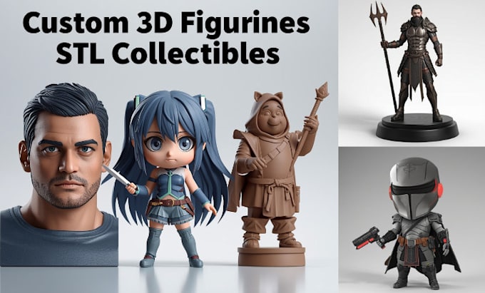 Custom 3d figurine 3d printable figurine stl statue collectible 3d ...