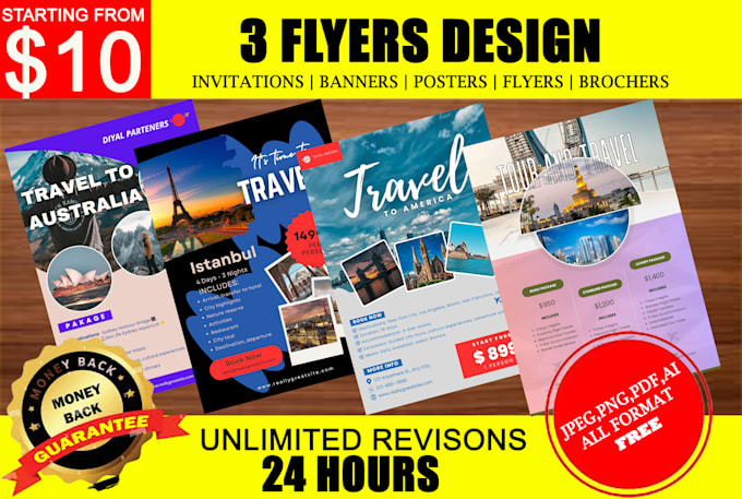 Design travel flyers, elegant party flyer, concert, event flyer design ...
