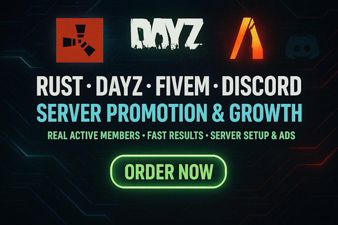 Promote rust, dayz, fivem servers and discord server to real members by ...