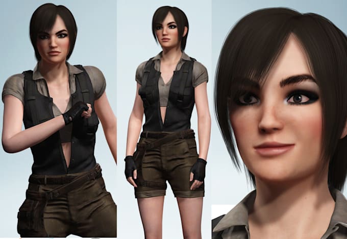 Realistic 3d game character model metahuman game ready art rigging ...