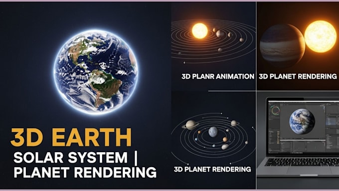 Create 3d earth planet animation, 3d solar system design, 3d planet rendering by Pinkgrace56 ...