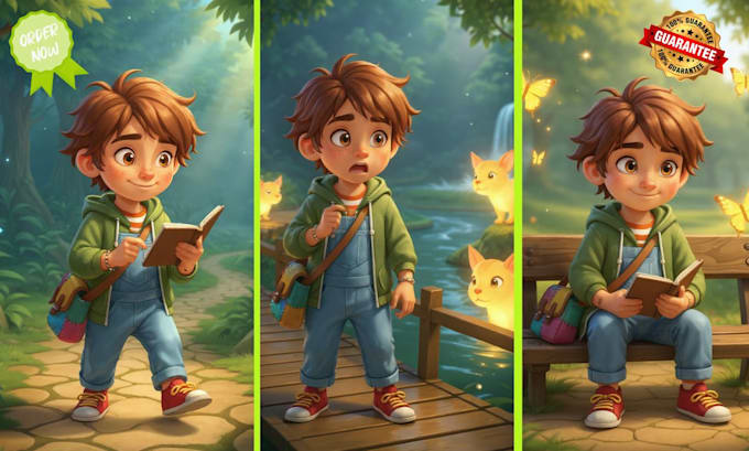 Do children storybook illustration consistent character storybook by ...