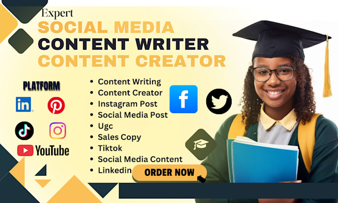 Do social media content writer, linkedin ghostwriter, copywriter, post ...