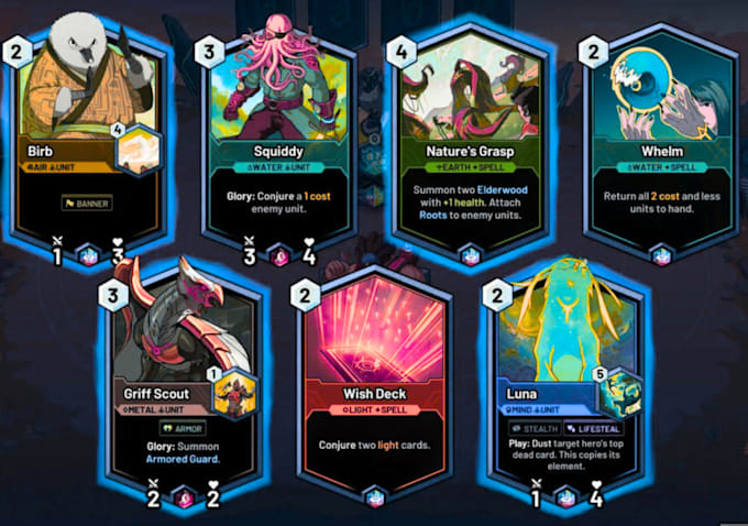 Illustrate, animate mtg, ccg, tcg, nft card, tarot card, medical card ...