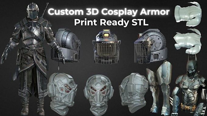 Custom 3d cosplay helmets, armor and wearable masks detailed stl for 3d ...