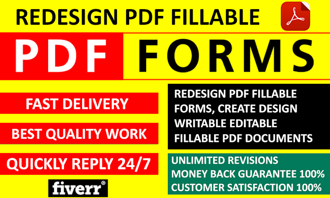 Redesign pdf fillable forms, create design editable fillable pdf ...
