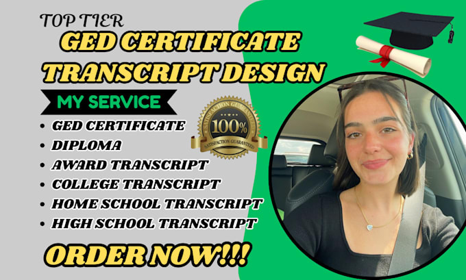 Design college transcript, ged transcript, degree, award, diploma ...