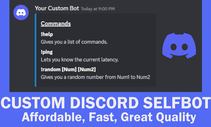 Create a custom discord selfbot using nodejs by Adammady | Fiverr