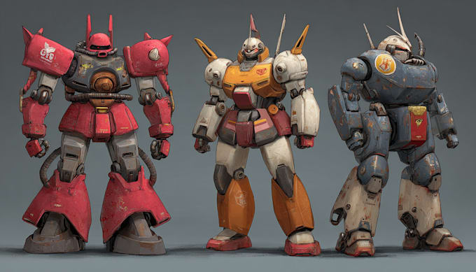 Illustrate classic retro mecha character by Lesterfritz | Fiverr