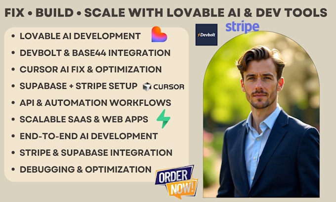 Develop fix lovable ai dev bolt new base44 cursor ai supabase stripe integration by ...