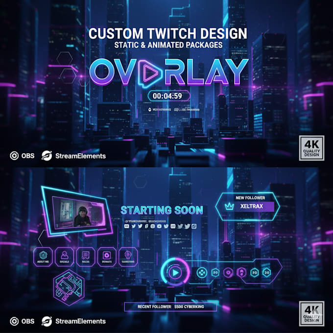 Design an animated twitch stream packages with logo and alert by Emm ...