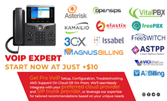 Install voip, sip trunk in asterisk, freepbx, fusionpbx, freeswitch, 3cx, zoom by Amber_snow12 ...