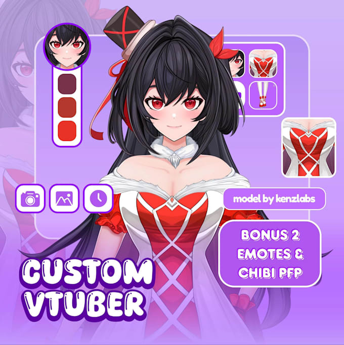 Concevoir un modèle vtuber, modèle vtuber live 2d, modèle vtuber, vtuber