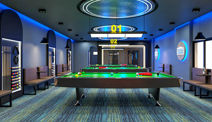 Redesign 3d hookah bar, cgi lounge, gaming zone design, sport bar ...