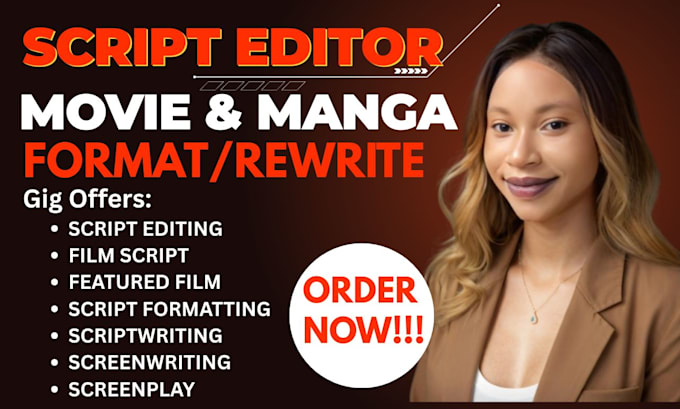 Format, edit, and rewrite movie script, screenplay, manga script, script editing by Haz_writer ...