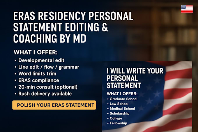 Do eras residency personal statement editing and coaching by md by ...