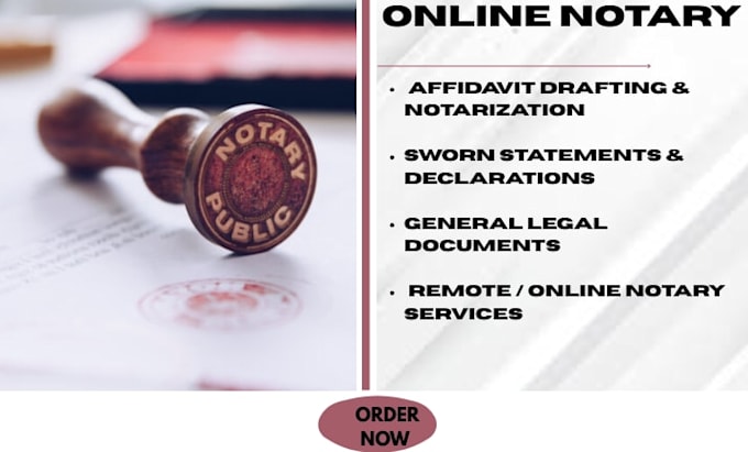 Notarize affidavit, legal document, online notary, sworn statement, notarization by ...
