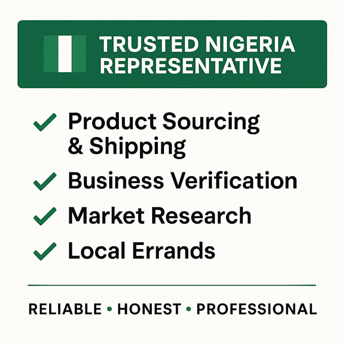 Be your trusted nigeria business representative for sourcing and ...