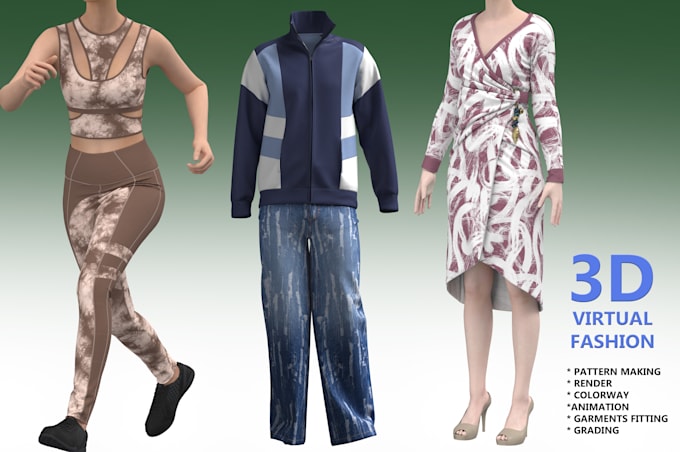 Design realistic 3d virtual garments and pattern using clo3d by Salimreza350 | Fiverr