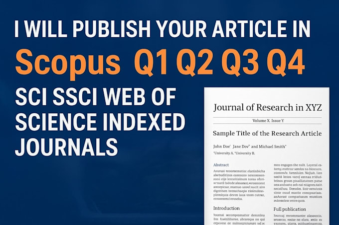 Publish your article in scopus q1 q2 q3 q4 sci ssci web of science journals by Alex_w39 | Fiverr