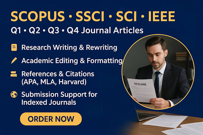 Publish, edit and format article in scopus, ssci, sci, ieee q1 q2 q3 q4 journals by Jamie_005 ...