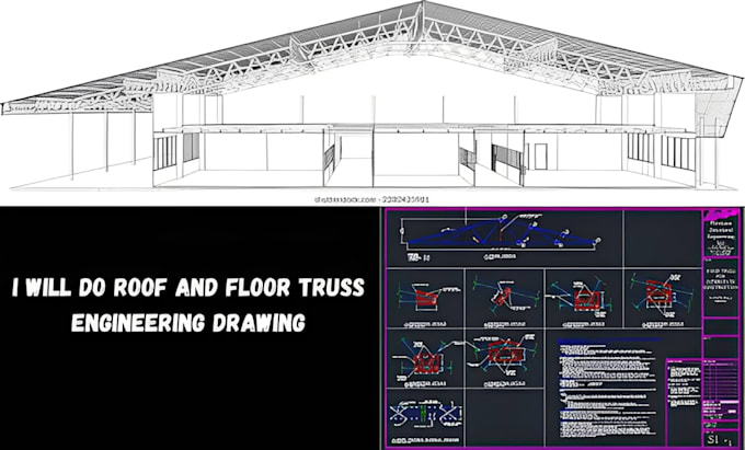 Do roof and floor truss engineering drawing by Joshuapapi | Fiverr