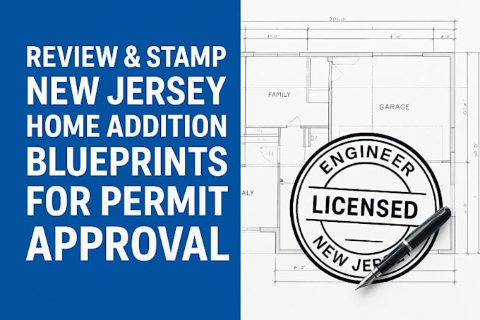 Review and stamp new jersey home addition blueprints for permit approval by Jeff_architect | Fiverr
