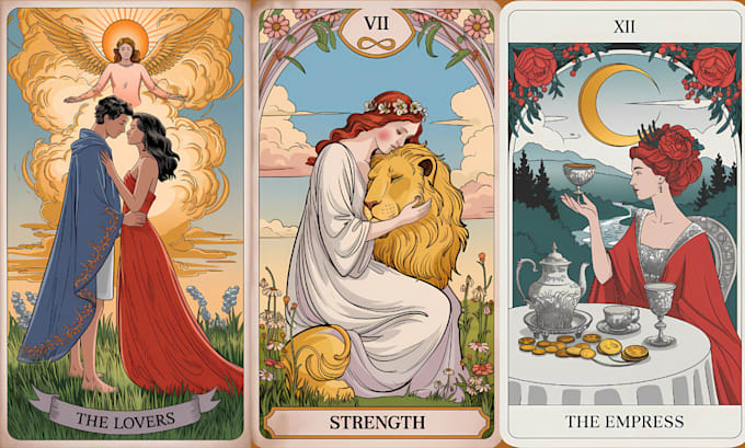 Design custom tarot, oracle, zodiac tcg mtg playing card art by ...
