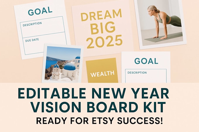 Kits de tableaux de vision pour la nouvelle année modifiables et ...