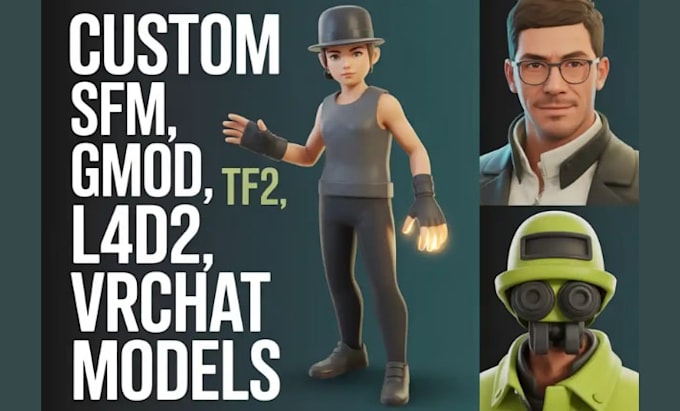 Custom sfm model, gmod playermodel, tf2 model, left4dead2 model, vrchat ...