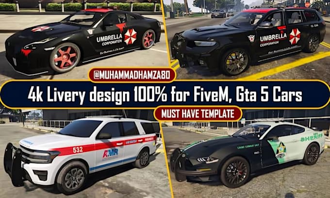 Design custom livery for fivem ems, police, sports vehicles, bikes ...